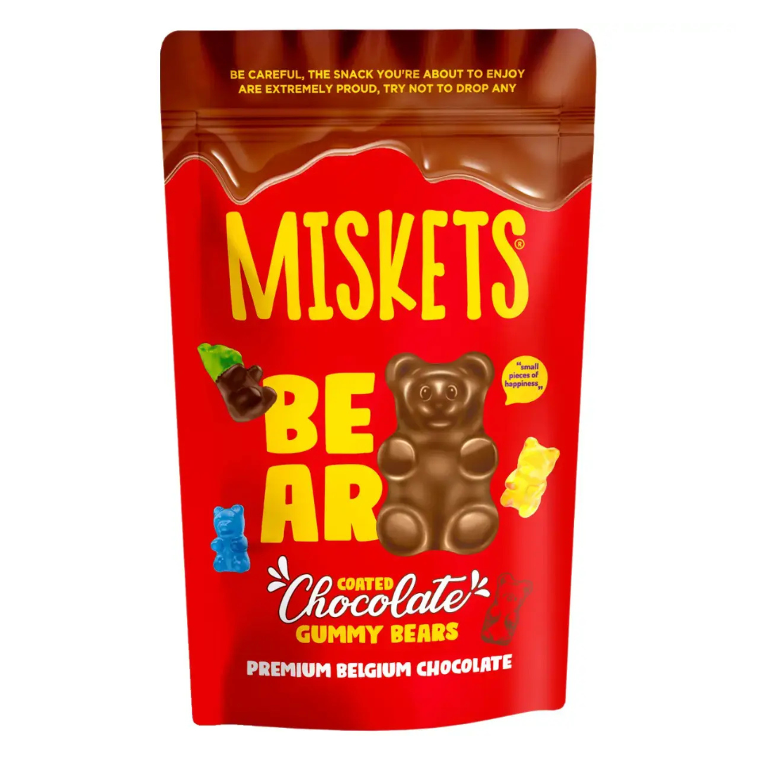 MISKETS MILK CHOCOLATE COATED JELLY BEAR 120g – Trendit.no